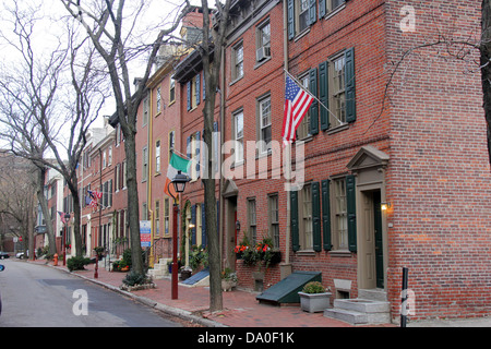 neighborhood with townhome houses outside the city, neighbors Stock ...