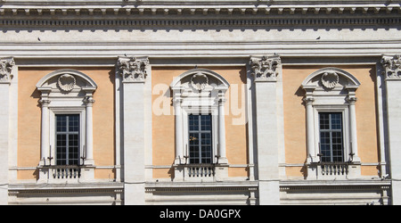Renaissance windows in Campidoglio Palace. Rome, Italy Stock Photo - Alamy