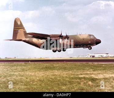 An Air Force C-130B Hercules aircraft, the workhorse of tactical ...