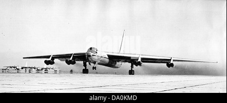 The YB-60, a prototype jet bomber developed by Convair, shown from the ...
