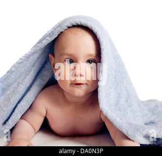happy boy smiling under blue sky Stock Photo - Alamy