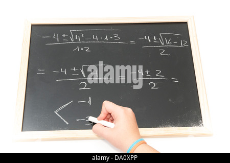 The blackboard with difficult equations isolated on a white background ...