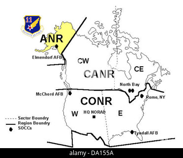 NORAD Region-Sector Map Stock Photo: 57808840 - Alamy