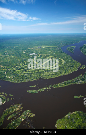 Golf Course, Elephant Hills Resort, and Zambezi River, just above ...