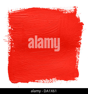 Hand made oil paint brush stroke isolated over the white background as ...