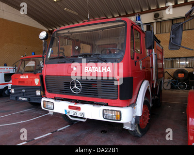 The image features a Mercedes 1217 fire engine from Bombeiros Batalha ...