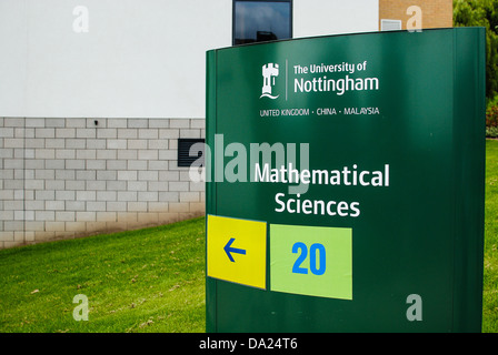 Nottingham University Mathematical Sciences sign Stock Photo - Alamy