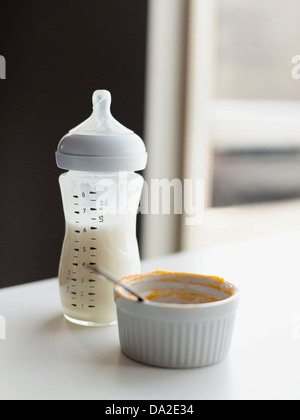 Baby food on table Stock Photo - Alamy