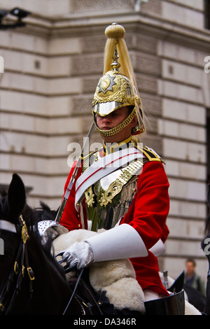 A cavalry trooper of the Life Guards of the Household Cavalry on parade ...
