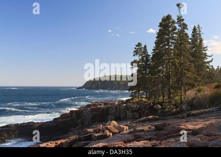 Atlantic coast shoreline in Acadia National Park, Maine Stock Photo - Alamy
