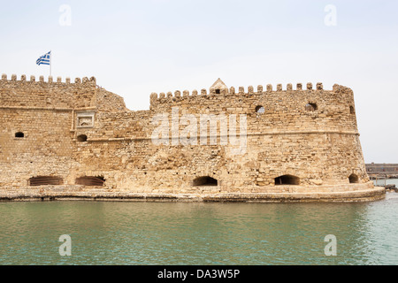 The restored Koules Fort in the old Venetian harbour of Heraklion ...