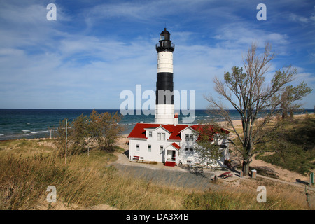 Big Sable Point Lighthouse on the eastern shore of Lake, Michigan ...