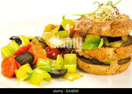 steamed vegetables and rye bread Stock Photo - Alamy