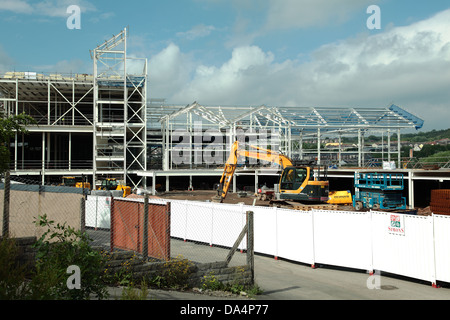 View of construction site for new Morrisons store in Bargoed Stock ...