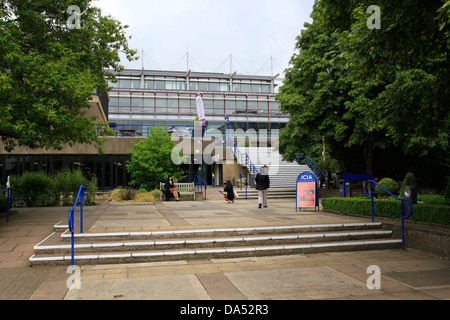 University of Bath Claverton Down campus buildings by the lake ...