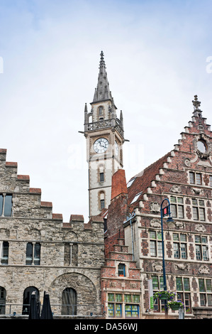 The Mail Office building with its clock tower in the downtown of Porto ...