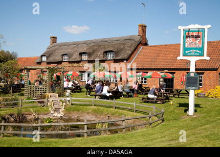 Norfolk Broads pubs inns - people drinking outside The Maltsters Pub ...