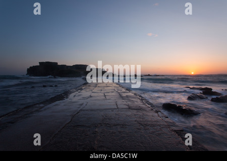 Fort Clonque causeway Alderney Channel Islands Stock Photo - Alamy
