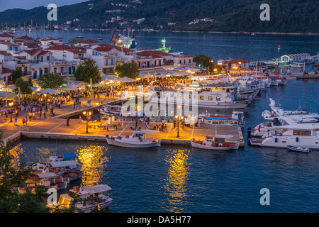 Harbour Skiathos Town Stock Photo - Alamy