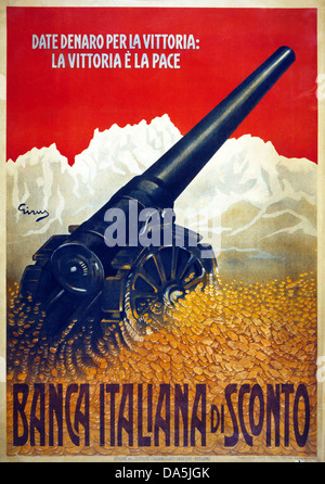 1918 , ITALY : Propaganda italian poster anti Germany . Poster shows a ...