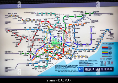 Tokyo subway map, Japan Stock Photo - Alamy