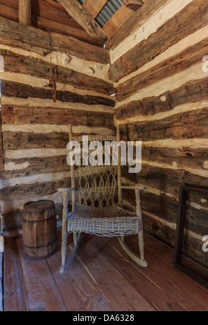 Independence, interior, log cabin, wooden, hut, Seward, Plantation ...