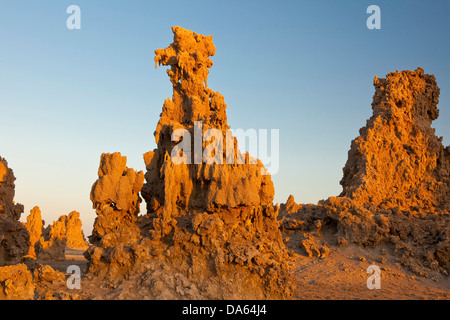 Lime chimneys, rocks, cliffs, cliff formation, rock, Abbesee, Djibouti ...