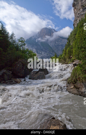 Switzerland Europe river flow brook body of water waters water lake ...