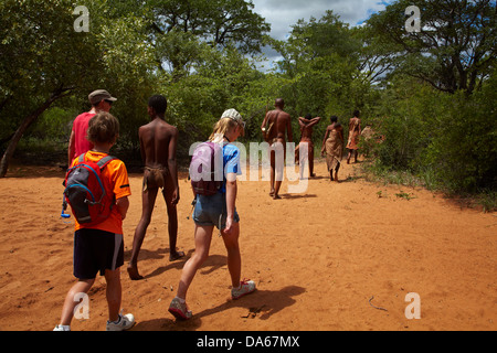 Bushmen of the Ju/' Hoansi-San on traditional hunting with bow and ...
