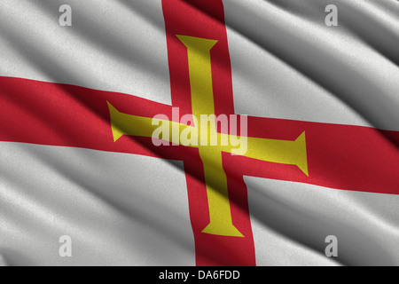 National flag of Guernsey: yellow cross inside red one on white ...