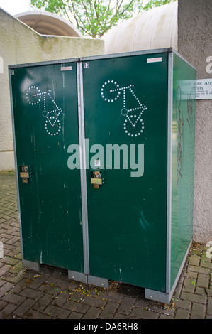 A secure cycle storage unit on a street in London, UK Stock Photo - Alamy