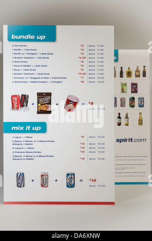 Spirit Airlines Inflight Menu Stock Photo - Alamy