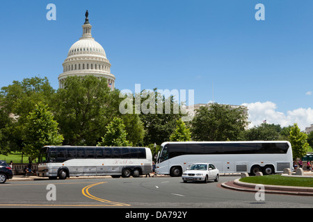 Tour buses, Washington DC, USA Stock Photo - Alamy
