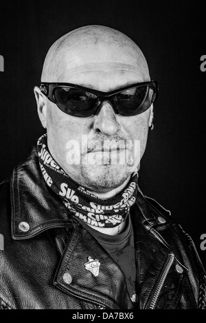 Biker portrait. Matlock Bath is a mecca for bikers during the summer ...