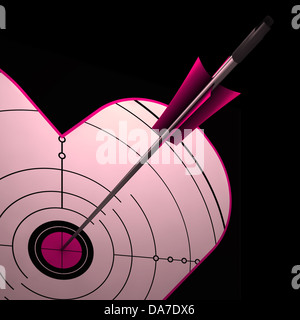 Heart Target Shows Winning Lovers Valentine Stock Photo - Alamy