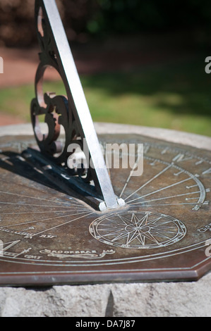 Metal sundial in garden. Blickling Hall gardens, Norfolk, UK Stock ...