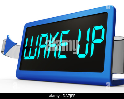 Wake Up Clock Message Meaning Awake And Rise Stock Photo - Alamy