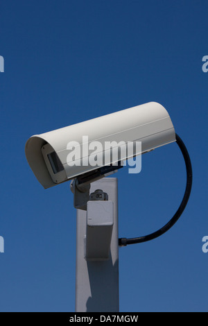 Close-up of a white security camera, reinforcing the importance of ...