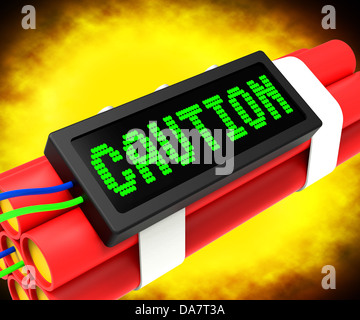 Caution Dynamite Sign Means Danger Or Warning Stock Photo - Alamy
