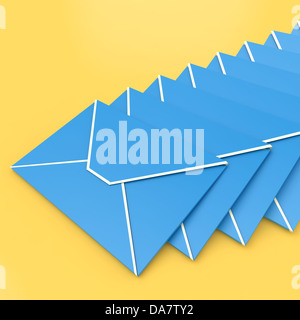 Stacked Envelopes Showing E-mail Symbol Contacting Sending Stock Photo ...