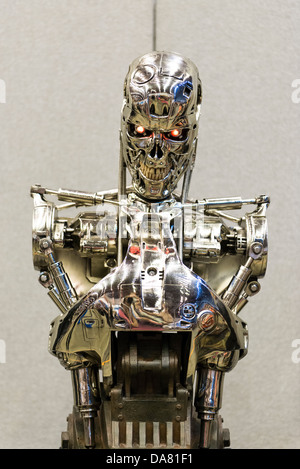 The Terminator robot as a metal replica at a sci-fi convention Stock ...
