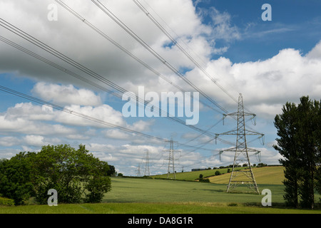 Electricity Pylons going across the Scottish countryside. Scotland ...