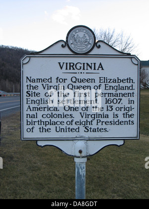 VIRGINIA Named for Queen Elizabeth, the Virgin Queen of England. Site ...