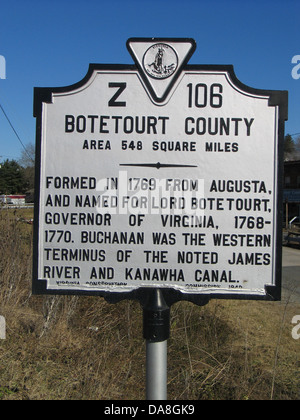 BOTETOURT COUNTY Area 548 Square Miles Formed in 1769 from Augusta, and ...