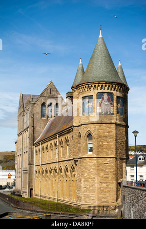 Sandstone facade of Aberystwyth University college, North Wales Stock ...
