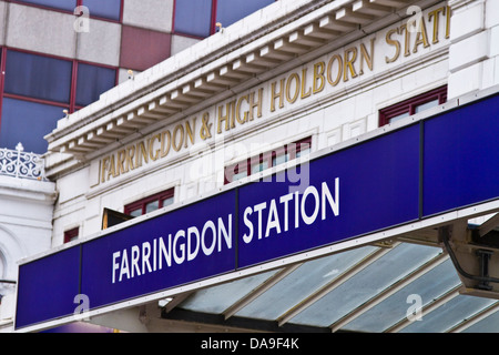 Entrance to Farringdon Underground station, the old 'Metropolitan ...
