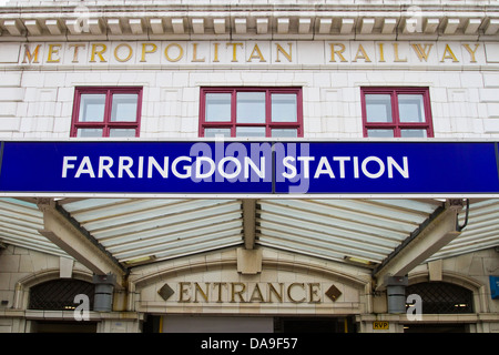 Entrance to Farringdon Underground station, the old 'Metropolitan ...