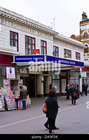 Entrance to Farringdon Underground station, the old 'Metropolitan ...
