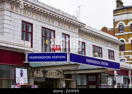 Entrance to Farringdon Underground station, the old 'Metropolitan ...