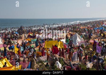 India, Tamil Nadu, Mamallapuram, Masi Magam festival on the beach Stock ...